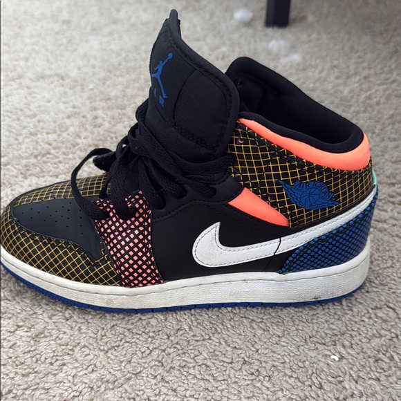 Nike | Shoes | Colorful Hightop Nike Sneakers With White Swoosh | Poshmark